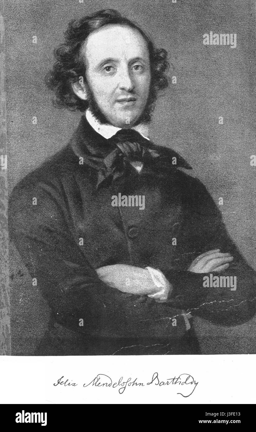 Felix Mendelssohn Bartholdy & signature Stock Photo - Alamy