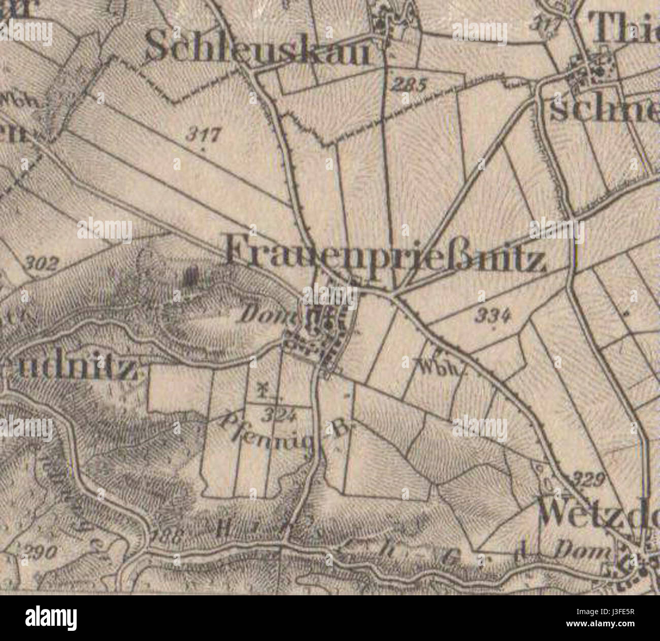 The Frauenpriessnitz Karte from 1921 is a historical map detailing the ...