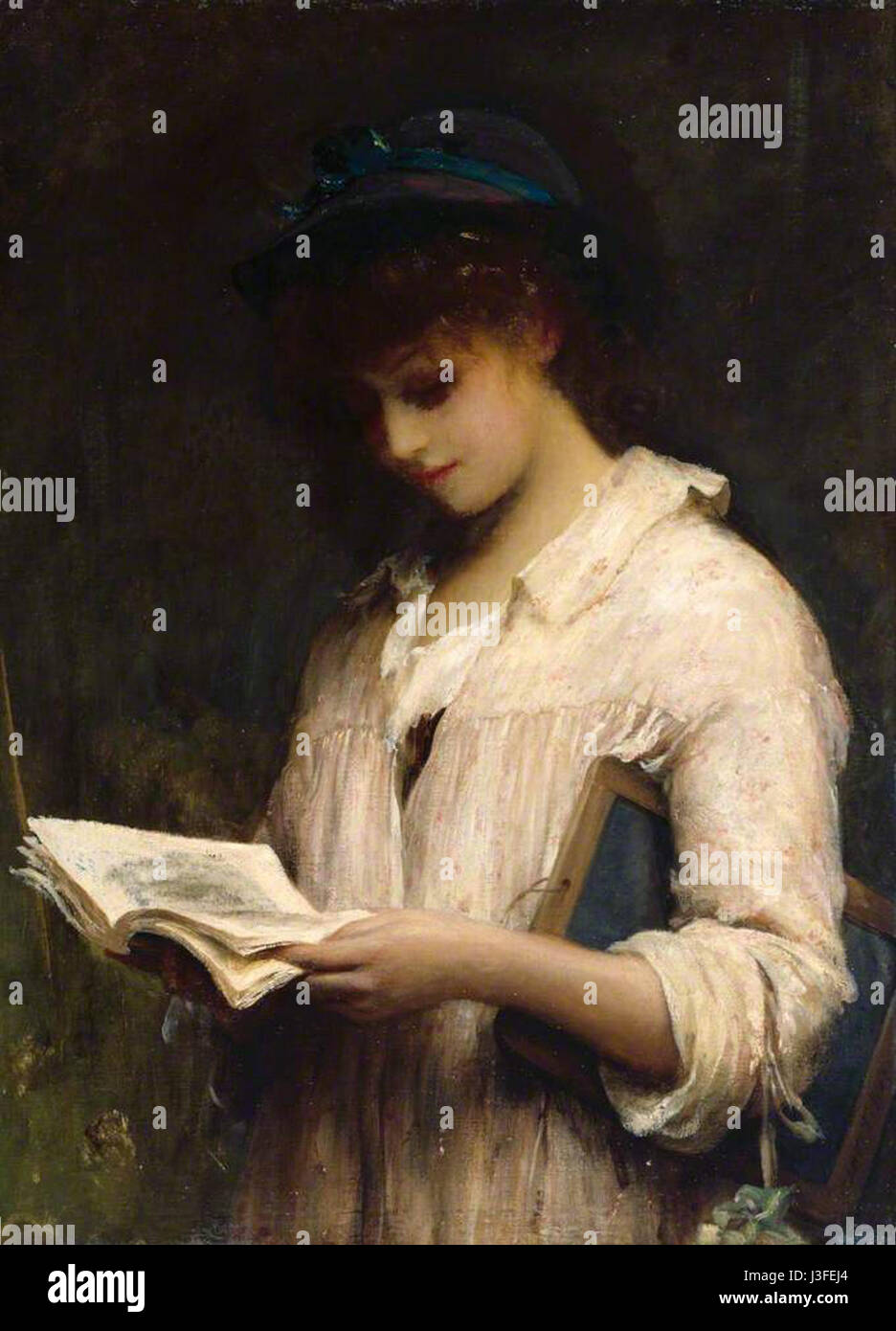 Vintage painting woman reading hi-res stock photography and images - Alamy
