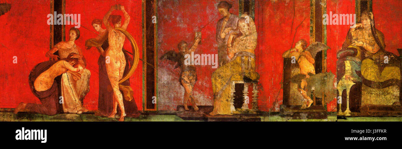 This refers to the final section of a fresco, likely depicting the ...