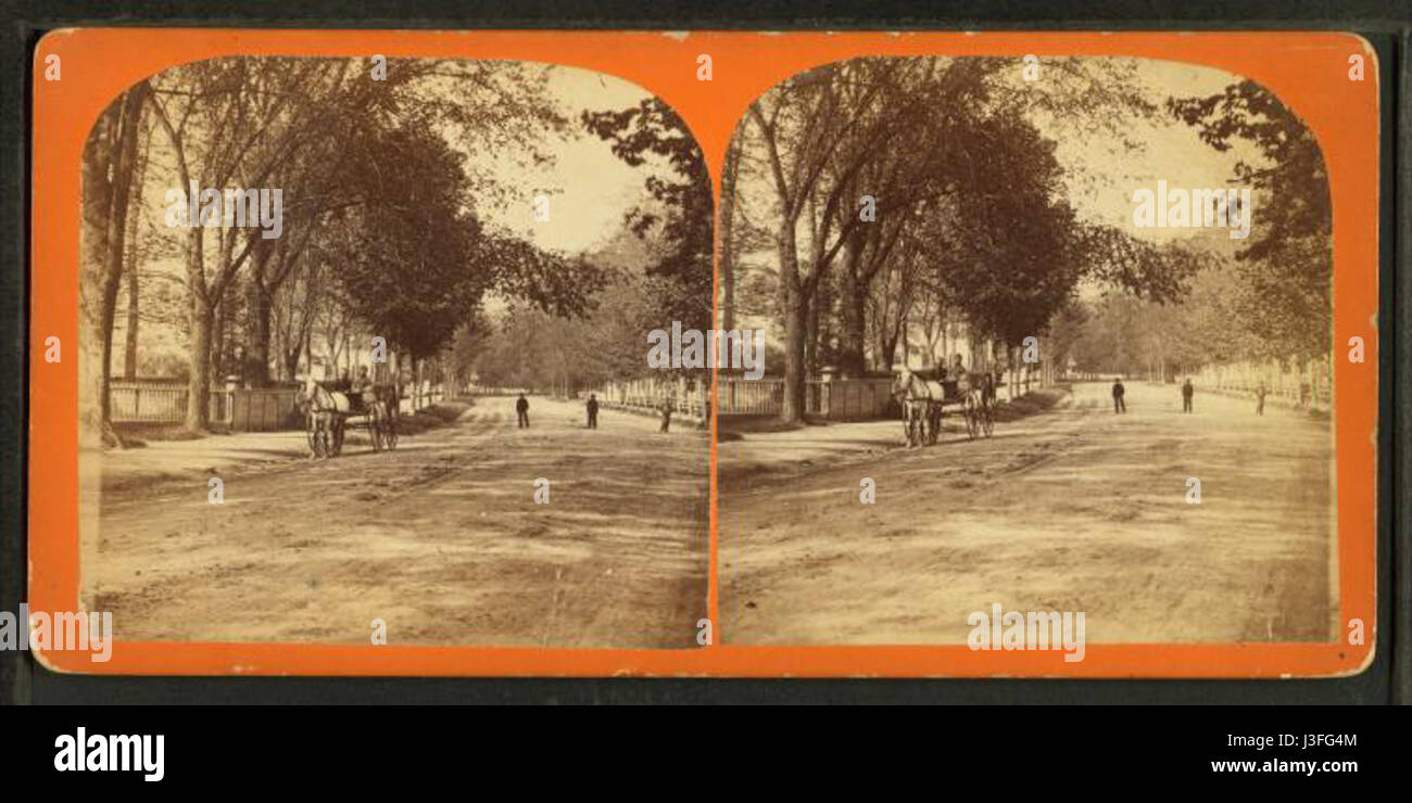 This image presents a view of Front Street in Exeter, New Hampshire ...