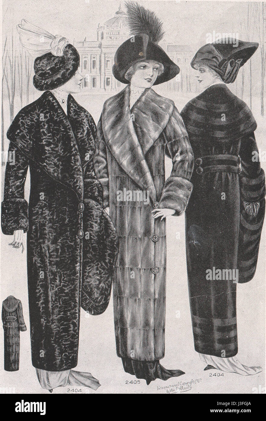 Fur styles of 1912 Stock Photo - Alamy