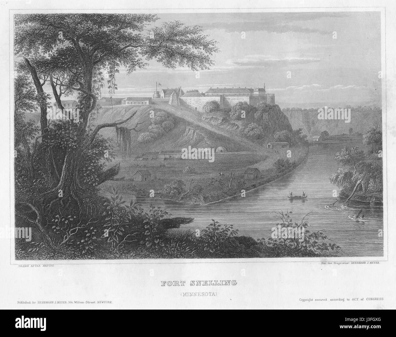 Fort Snelling around 1850 Stock Photo - Alamy