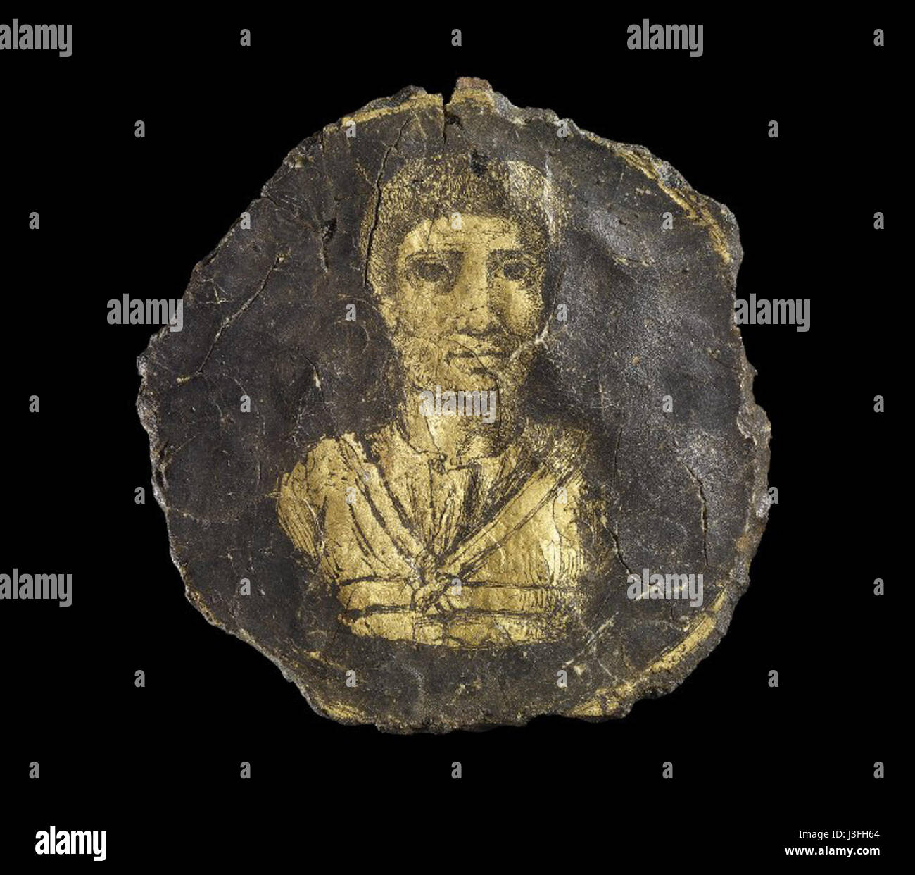 A portrait made of fake gold glass, housed in the British Museum. It ...