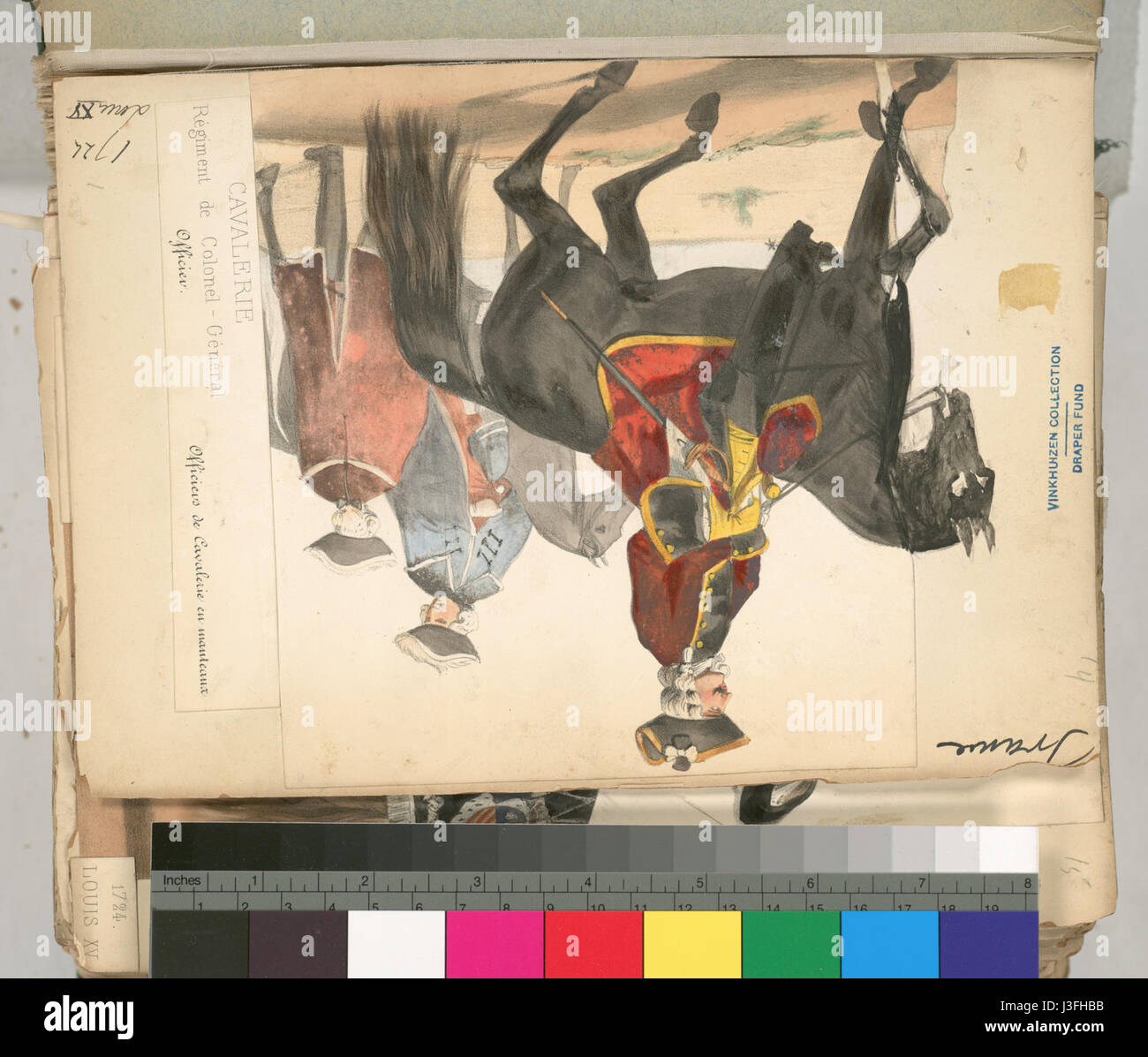 This historical image depicts the reign of King Louis XV of France ...