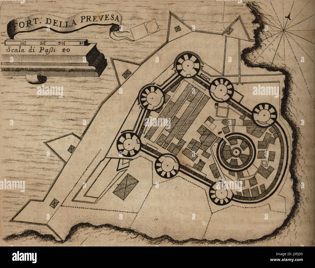 This map by Vincenzo Coronelli from 1687 depicts Fort Della Prevesa ...