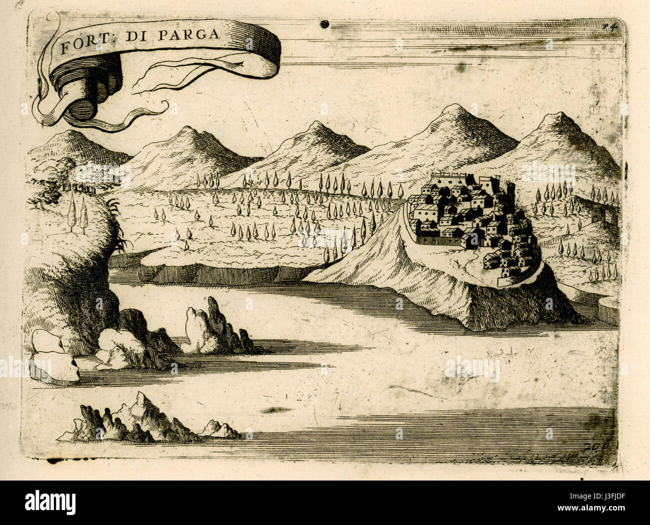 *Fort di Parga* is a historical map produced by Vincenzo Coronelli in ...