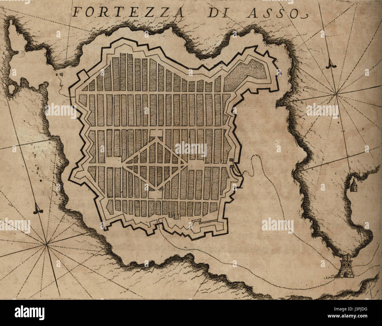 The 'Fortezza di Asso Coronelli Vincenzo 1687' refers to a map or ...