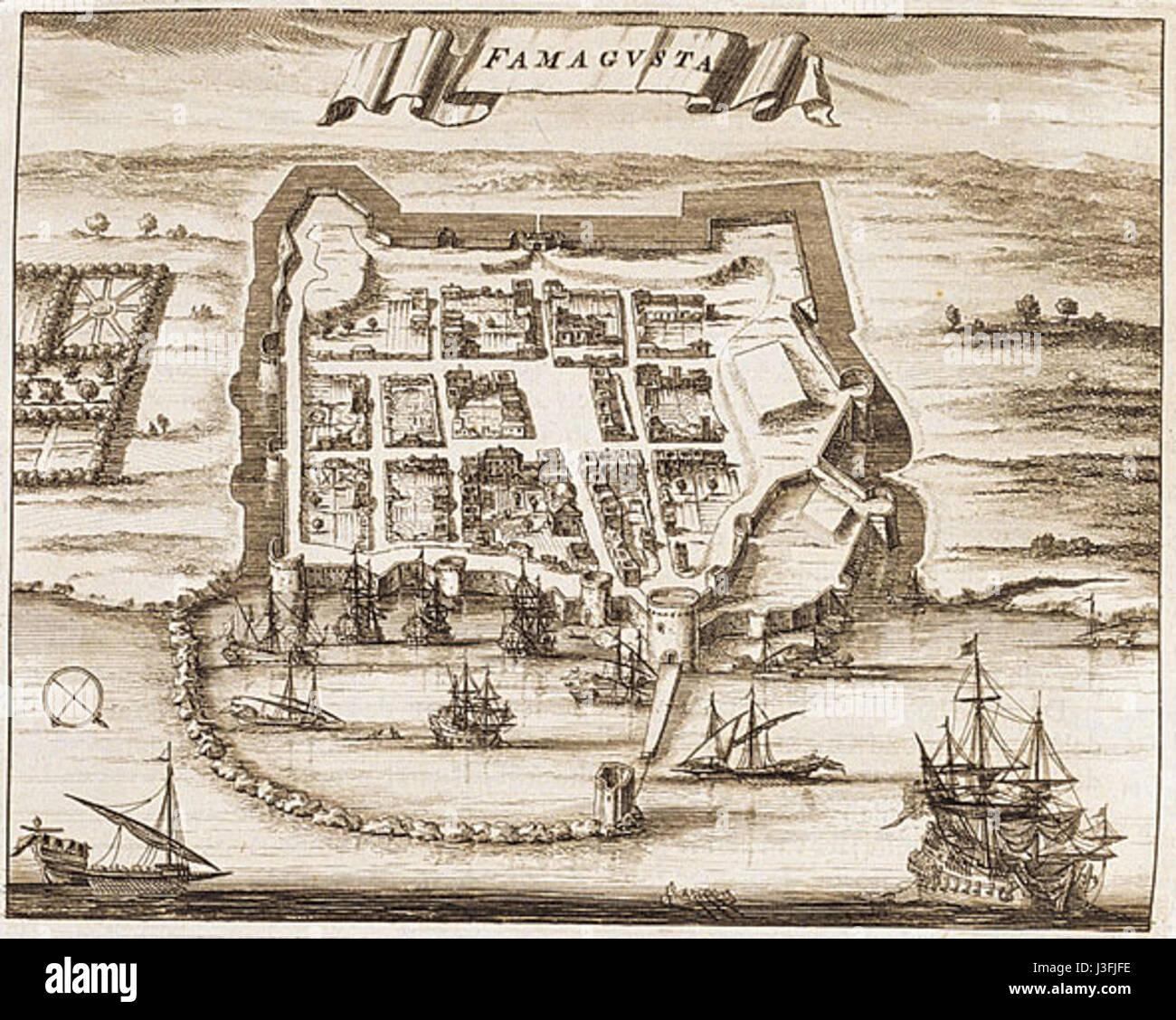 Famagusta Dapper Olfert 1688 Stock Photo - Alamy