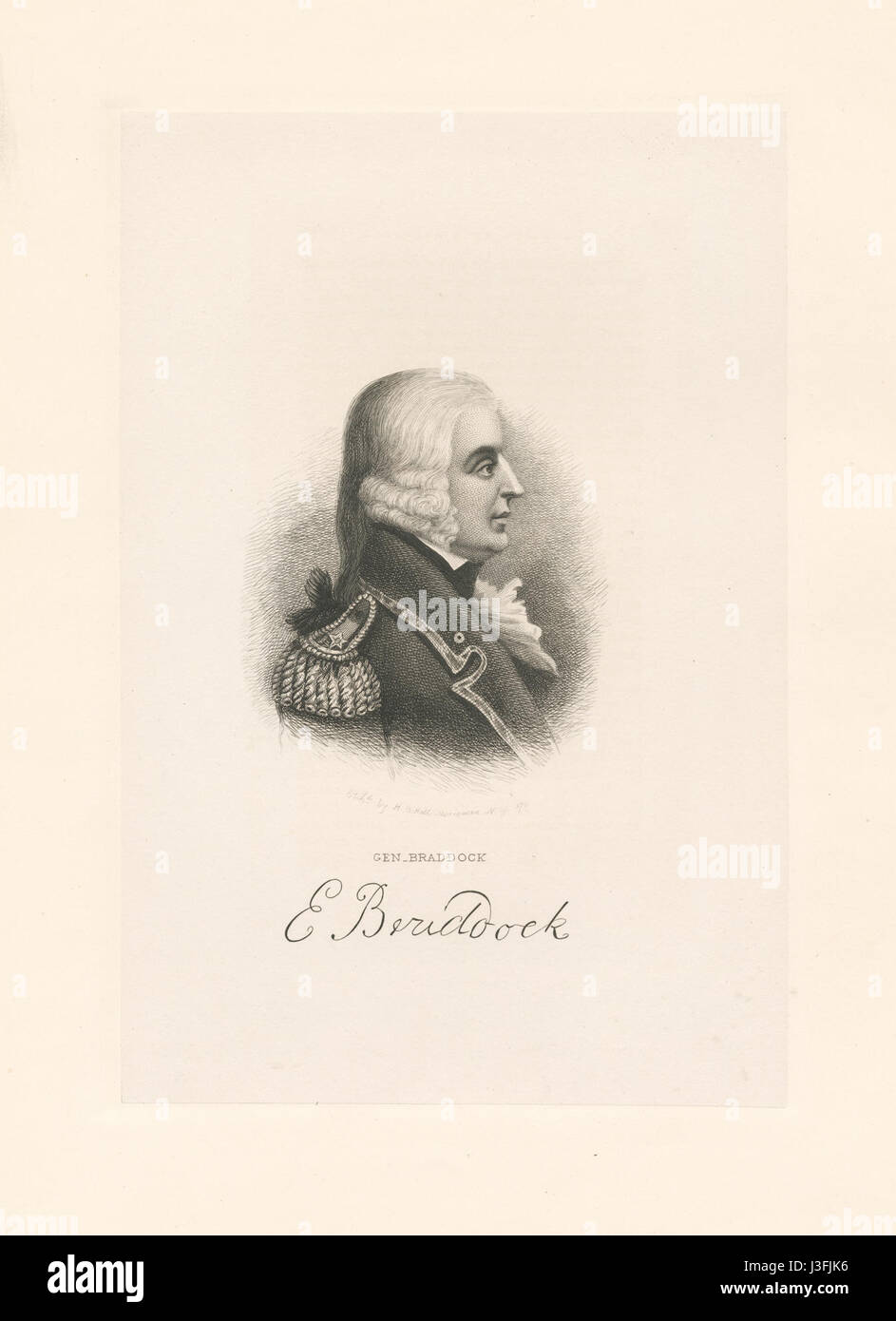 A portrait of General Braddock, a key figure in early American military ...