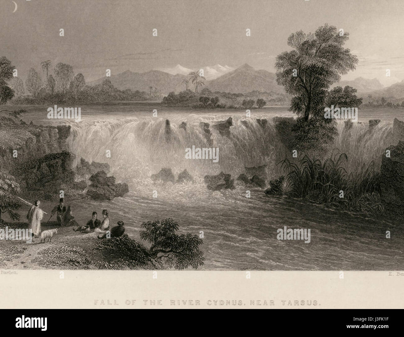 This 1836 depiction of the Fall of the River Cydnus, near Tarsus ...
