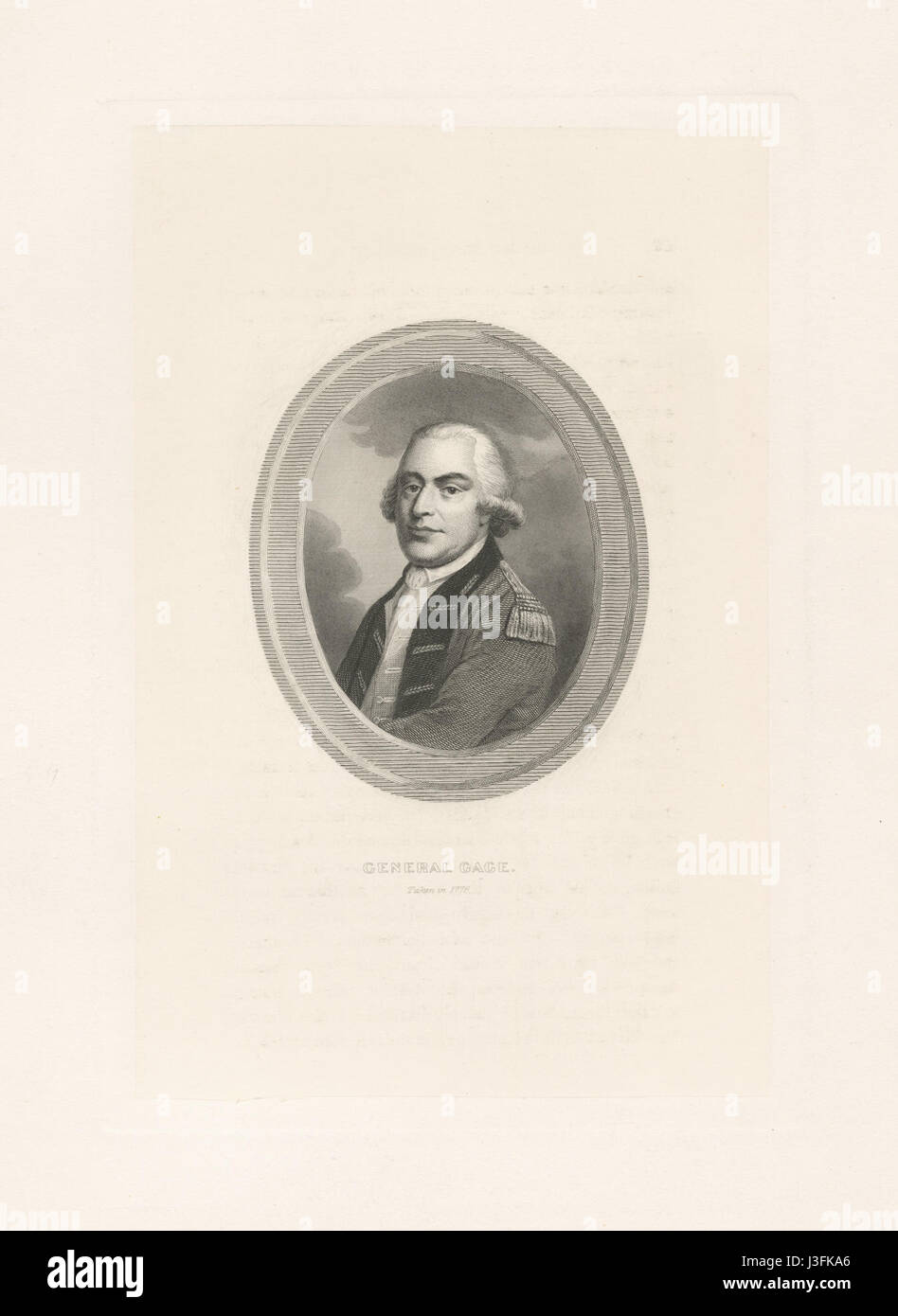 This image is a portrait of General Gage, a British officer involved in ...