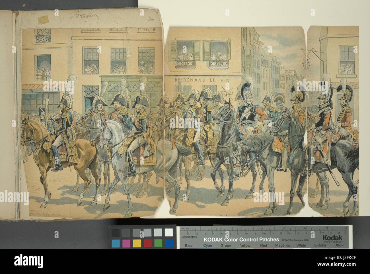 This image depicts a scene from France in 1815, a year marked by ...