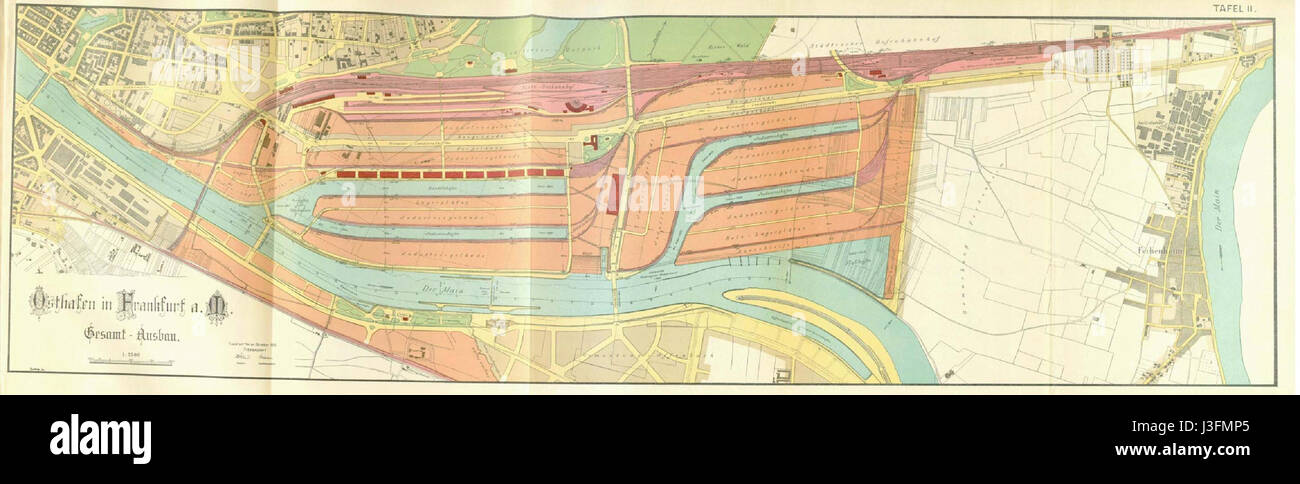 The FFM Osthafen 1907 plan is a historical map of the Frankfurt East ...