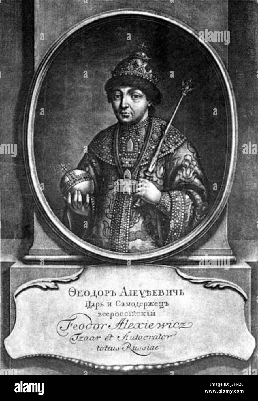 This portrait of Feodor III of Russia, created by Johann Stenglin ...