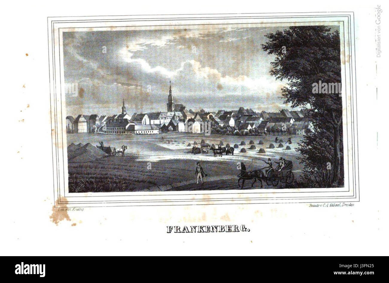 Frankenberg sachsen um1840 Stock Photo - Alamy
