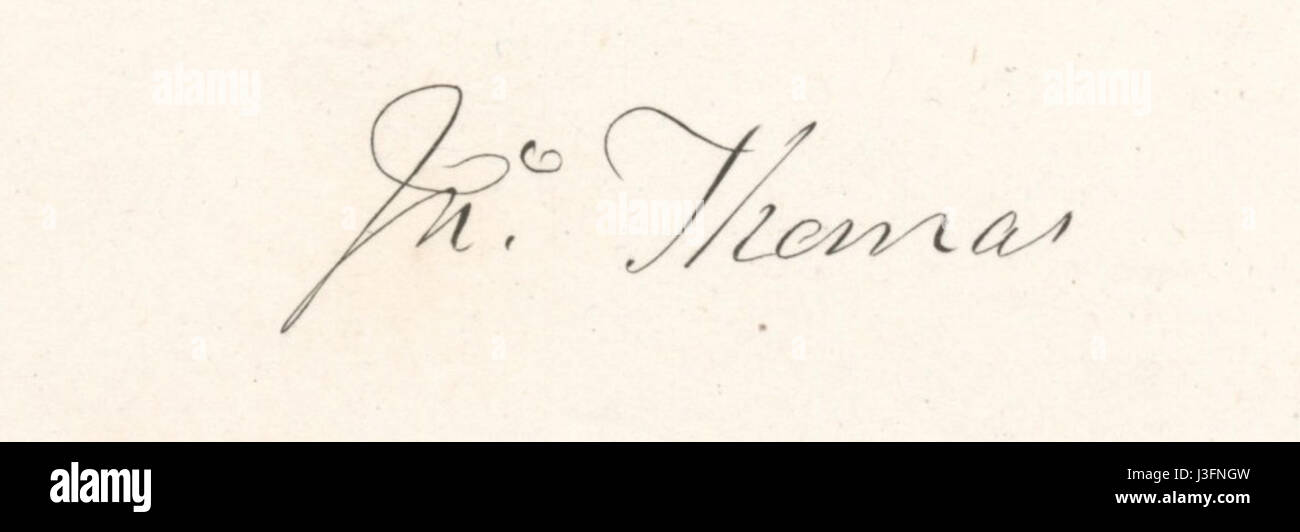 General Thomas' signature, possibly a military figure from the U.S ...