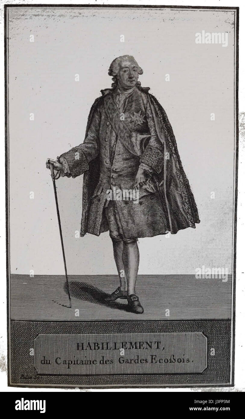 An image depicting Captain Louis XIV in the Scottish Guard, referencing ...