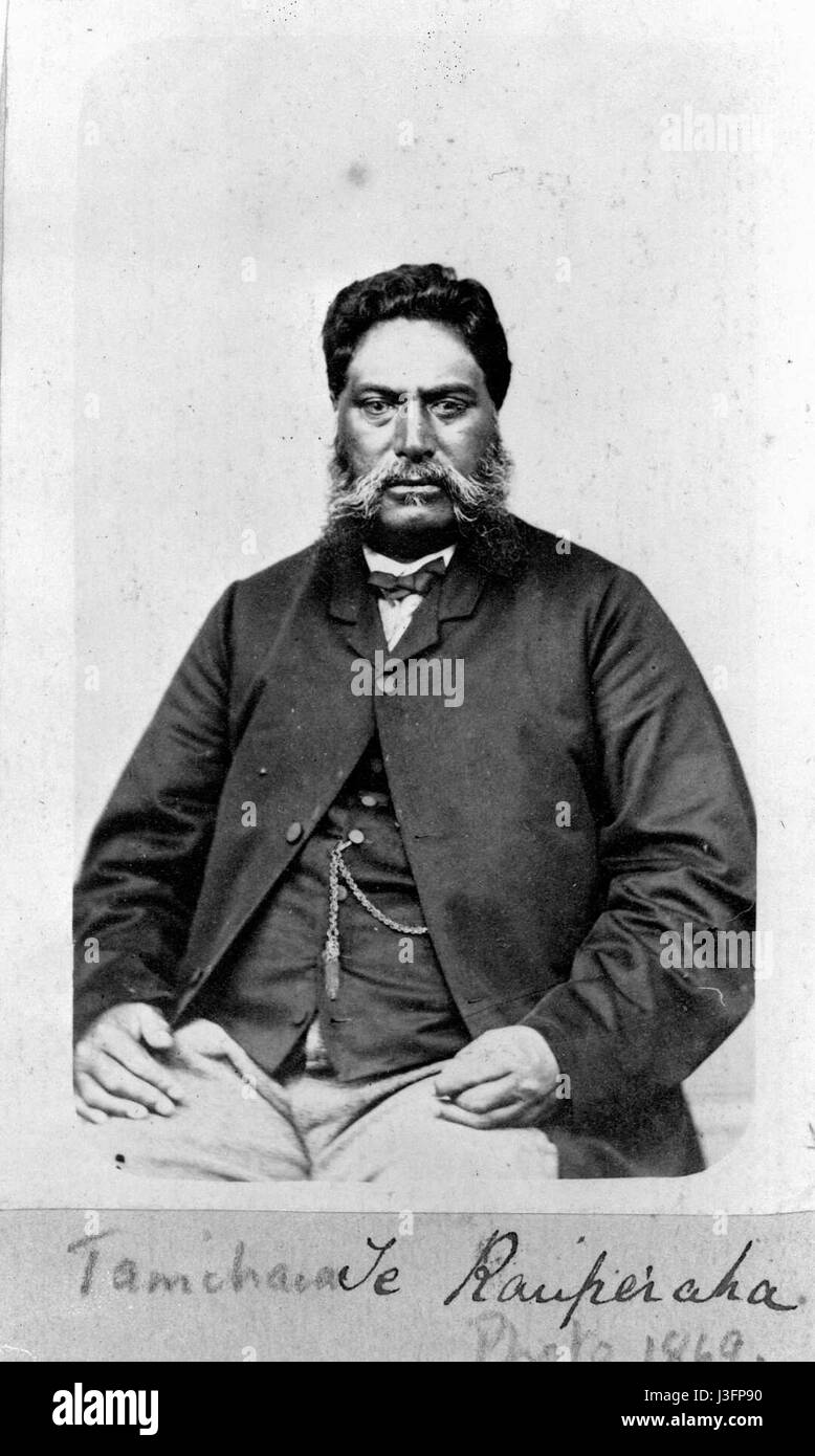 Formal seated portrait of Tamihana Te Rauparaha, taken by an unknown ...