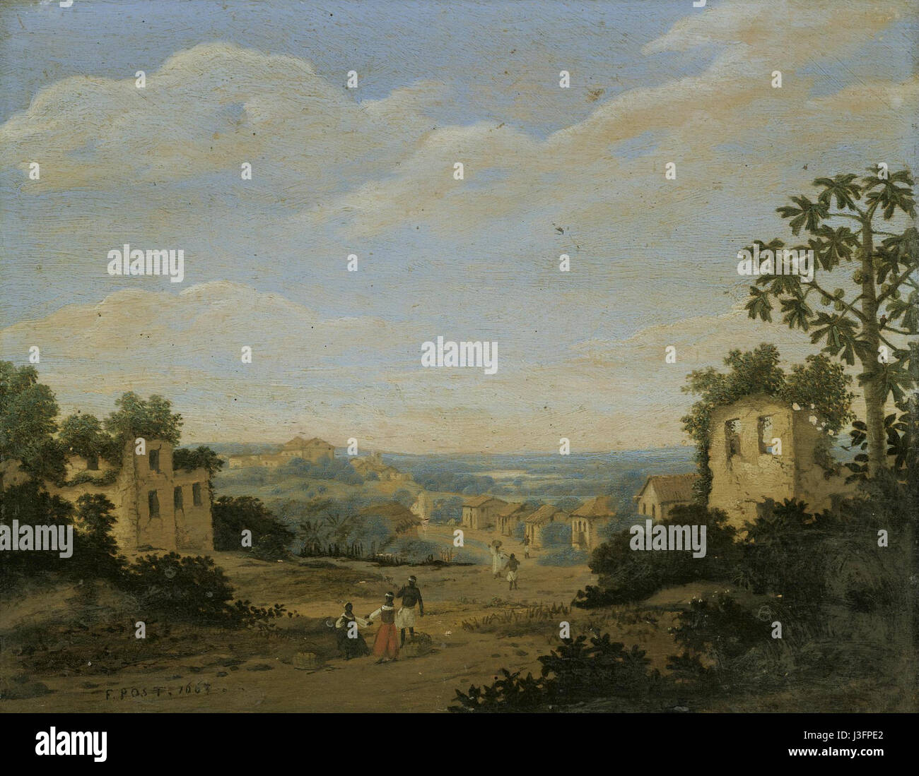 Frans Post's 1663 painting 'Paisagem do Brasil' depicts the Brazilian ...
