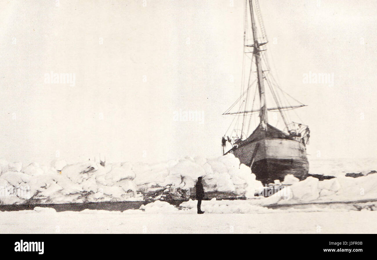 A photograph from 1896 showing the Fram, a Norwegian polar exploration ...