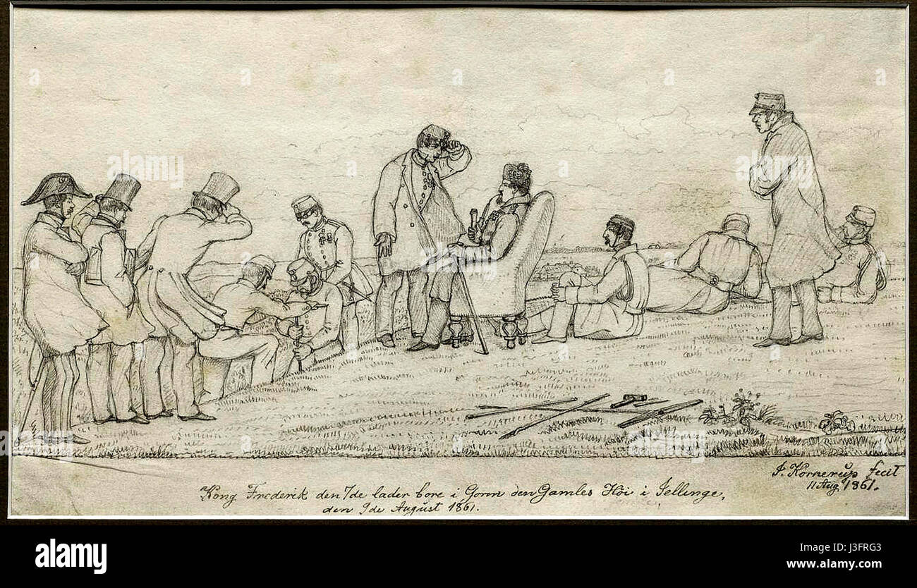 This photograph from 1861 depicts Frederik VII of Denmark at Jelling ...