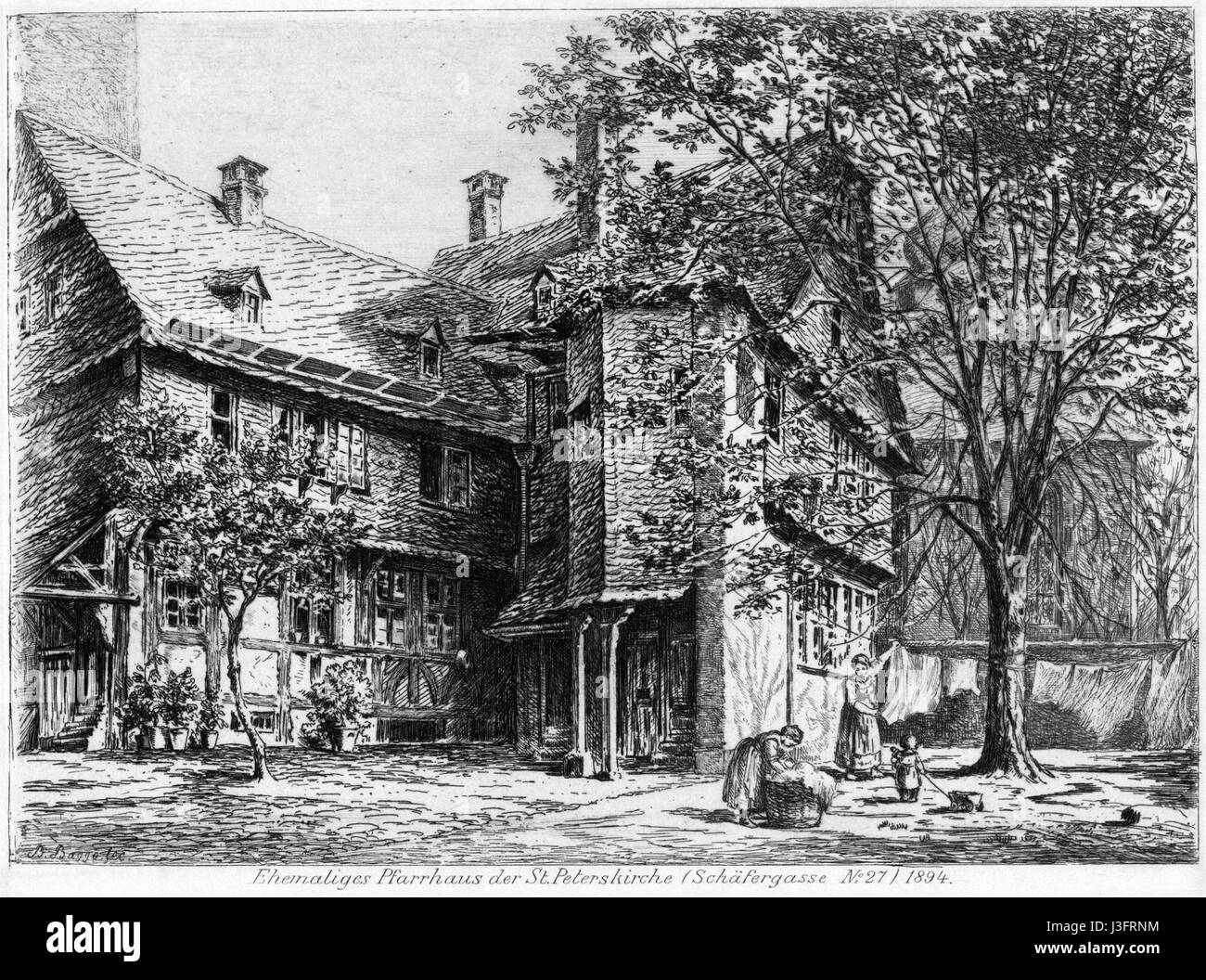 Historical photo of the former parsonage of St. Peter's Church, located ...