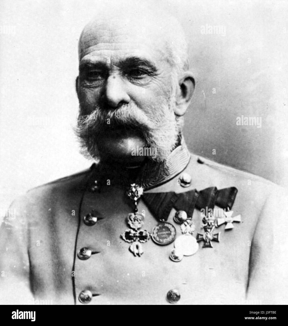 A portrait of Emperor Franz Joseph, likely around 1915, showcasing his ...