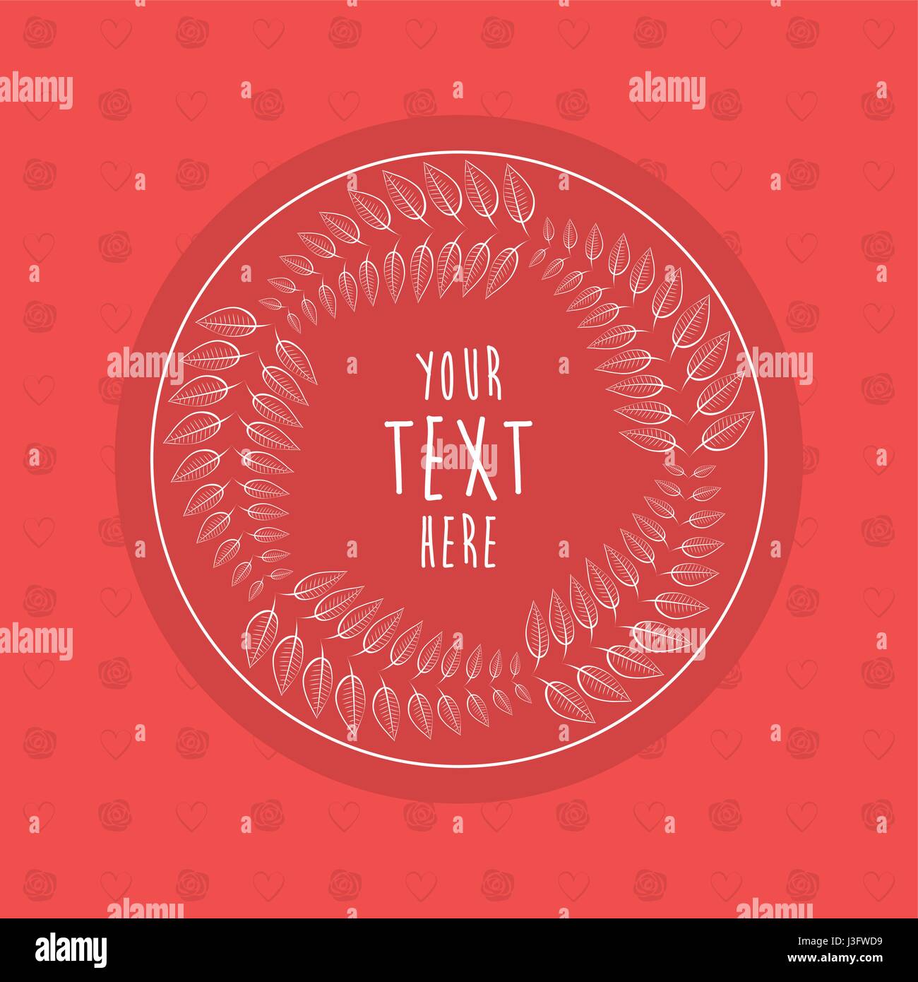 label floral leaves wreath frame template design Stock Vector Image ...