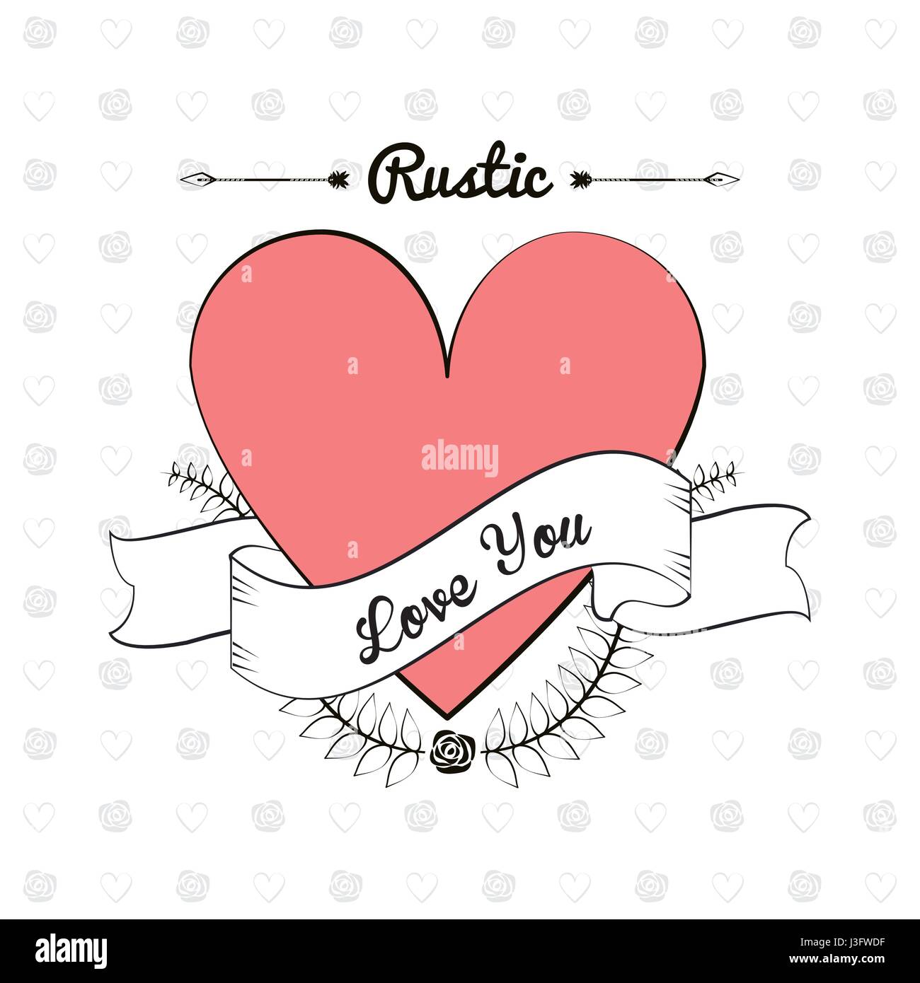 rustic card material decorative heart image Stock Vector Image & Art ...