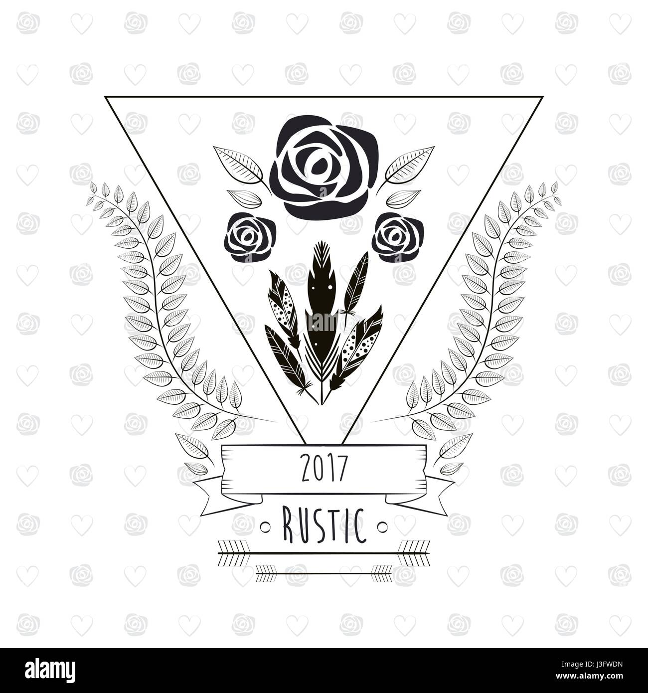 rustic poster message celebration decoration floral Stock Vector Image ...