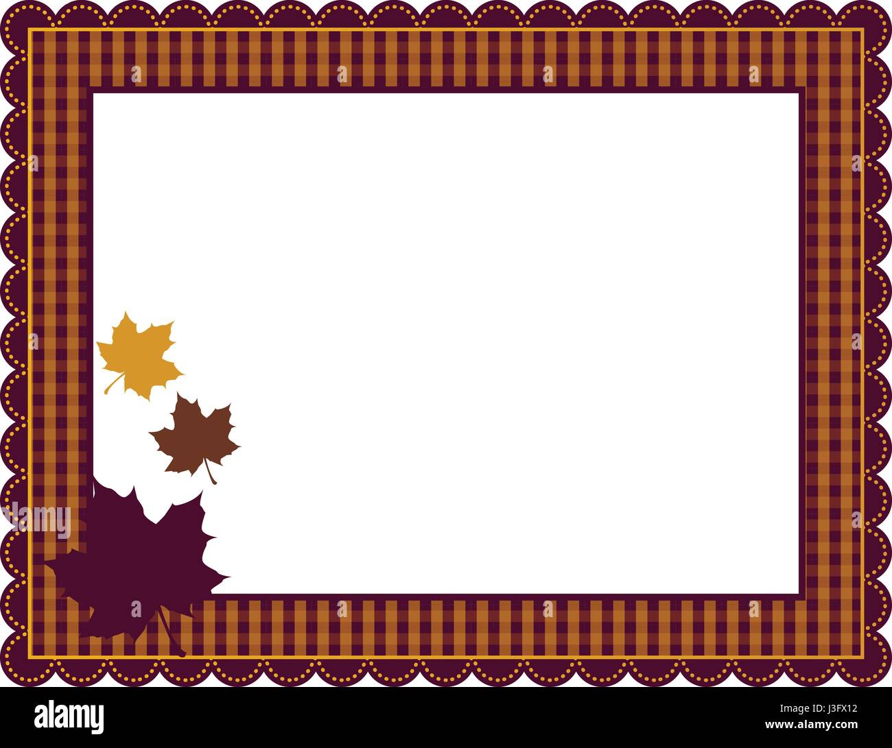 Fall Gingham Frame-Gingham patterned frame with scalloped border ...