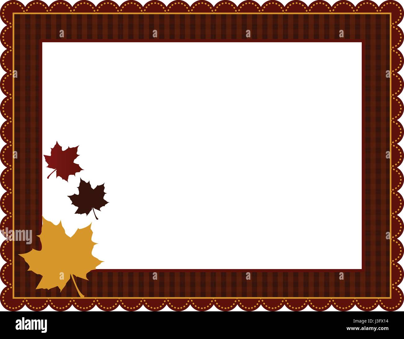 Fall Gingham Frame-Gingham patterned frame with scalloped border ...