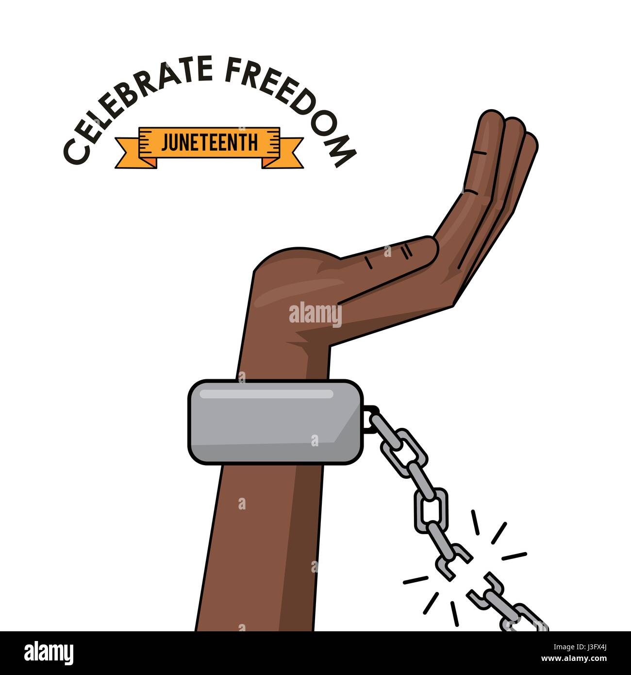 celebrate freedom juneteenth hand chain broken freedom campaign Stock Vector Image & Art - Alamy