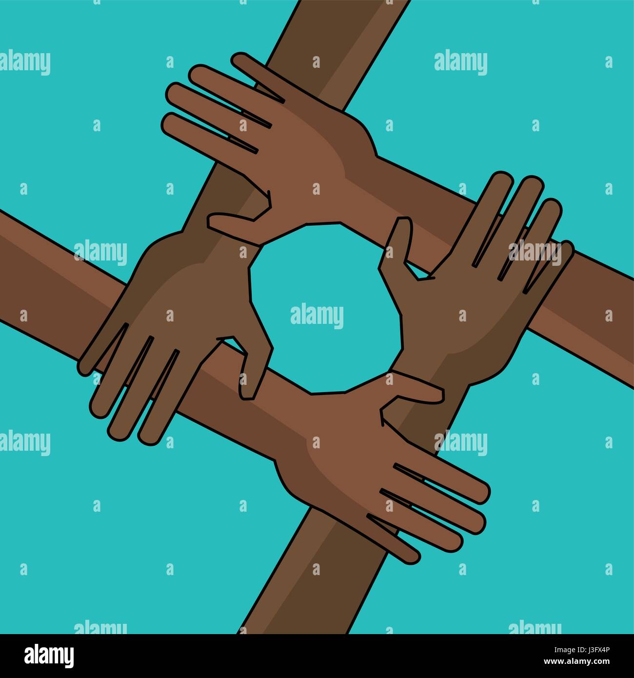 campaign freedom hand together anti racist Stock Vector Image & Art - Alamy