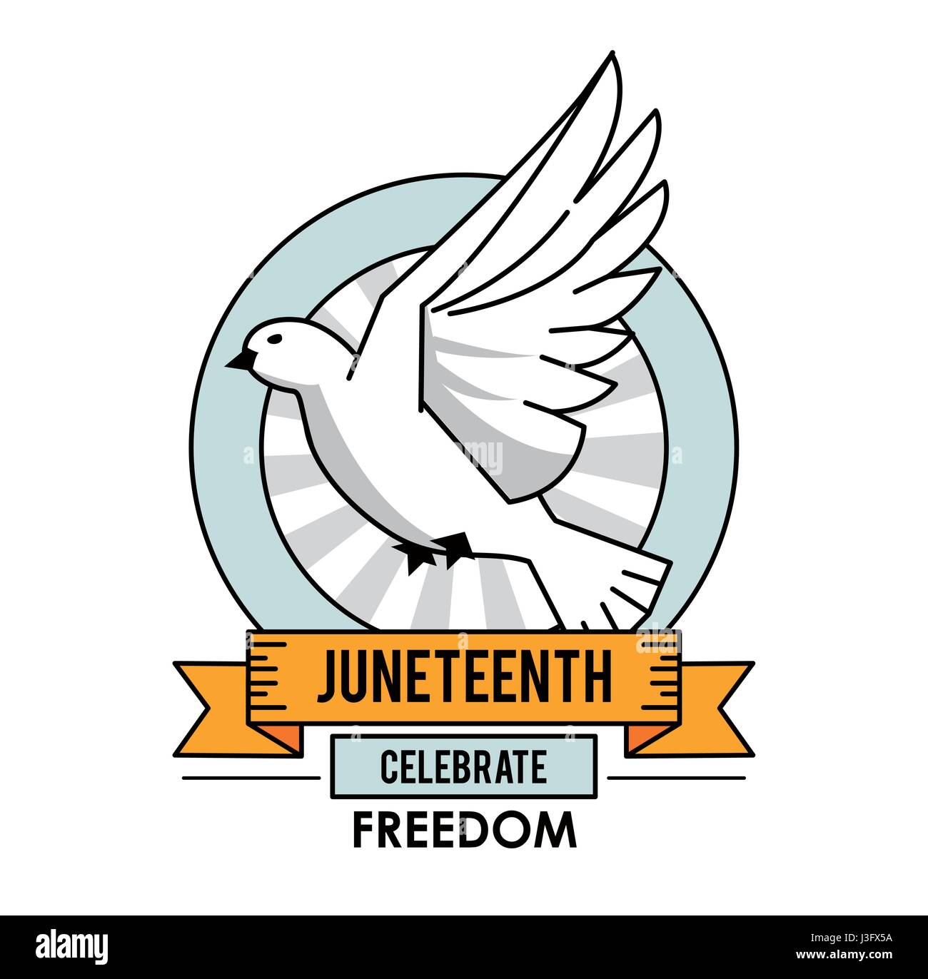 juneteenth day celebrate freedom pigeon liberty symbol Stock Vector ...