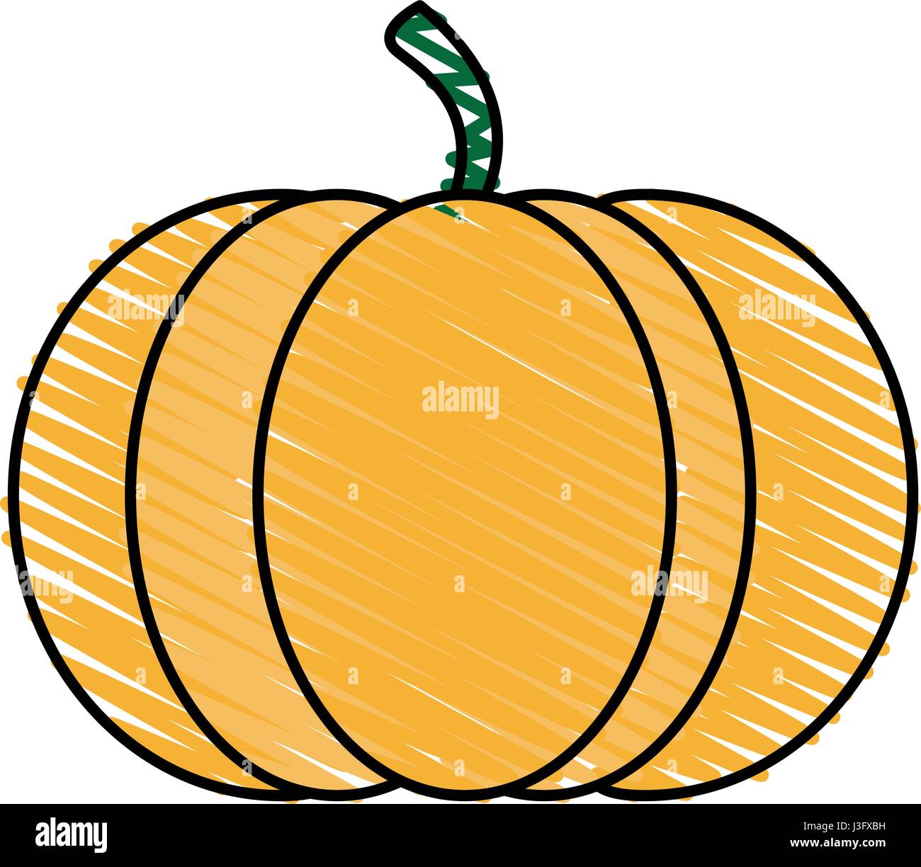 color crayon stripe orange pumpkin fruit food Stock Vector Image & Art ...