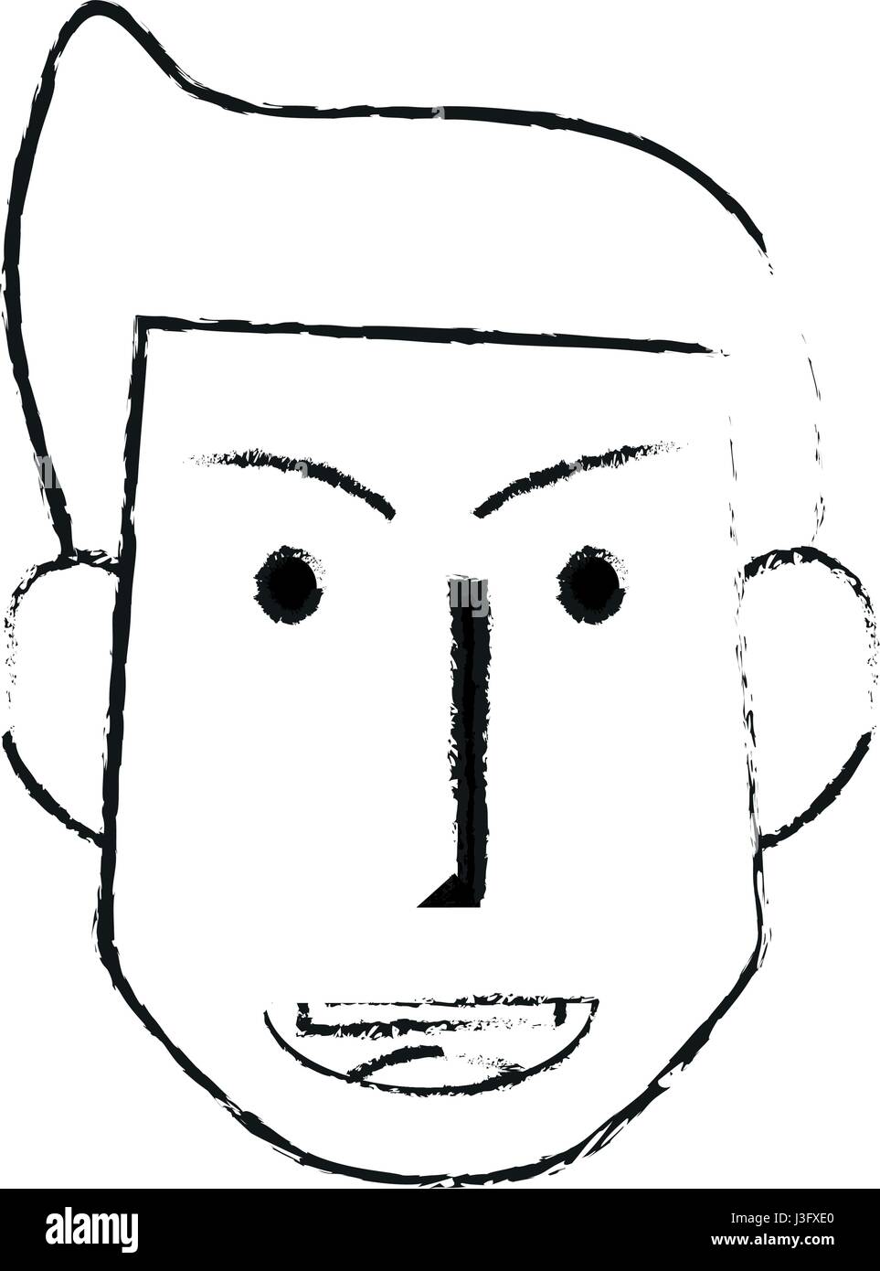 Man face front view smile young Stock Vector Images - Alamy