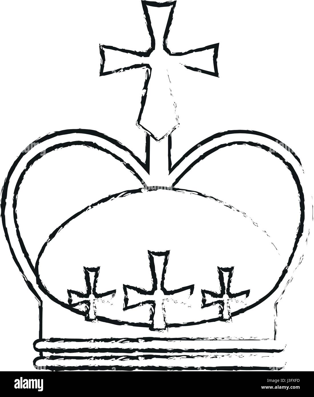 blurred silhouette crown with decorative cross Stock Vector Image & Art ...