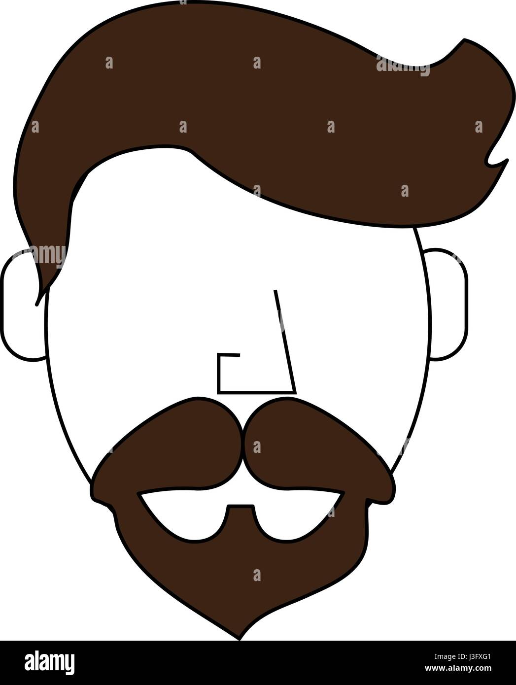 Faceless head bearded man icon hi-res stock photography and images - Alamy