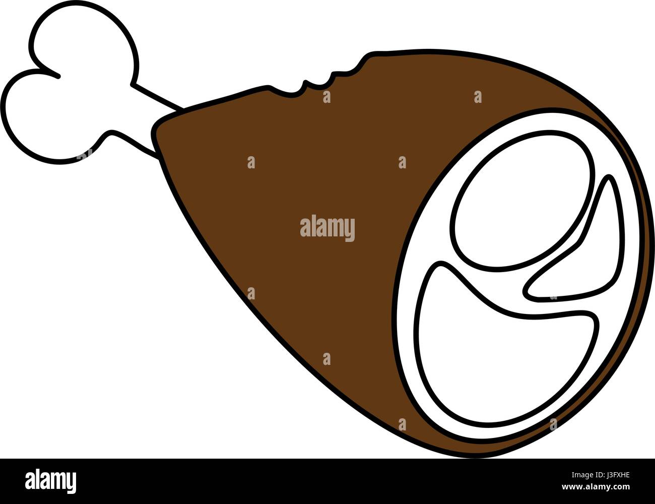 sketch color silhouette bitten chicken prey food Stock Vector Image ...