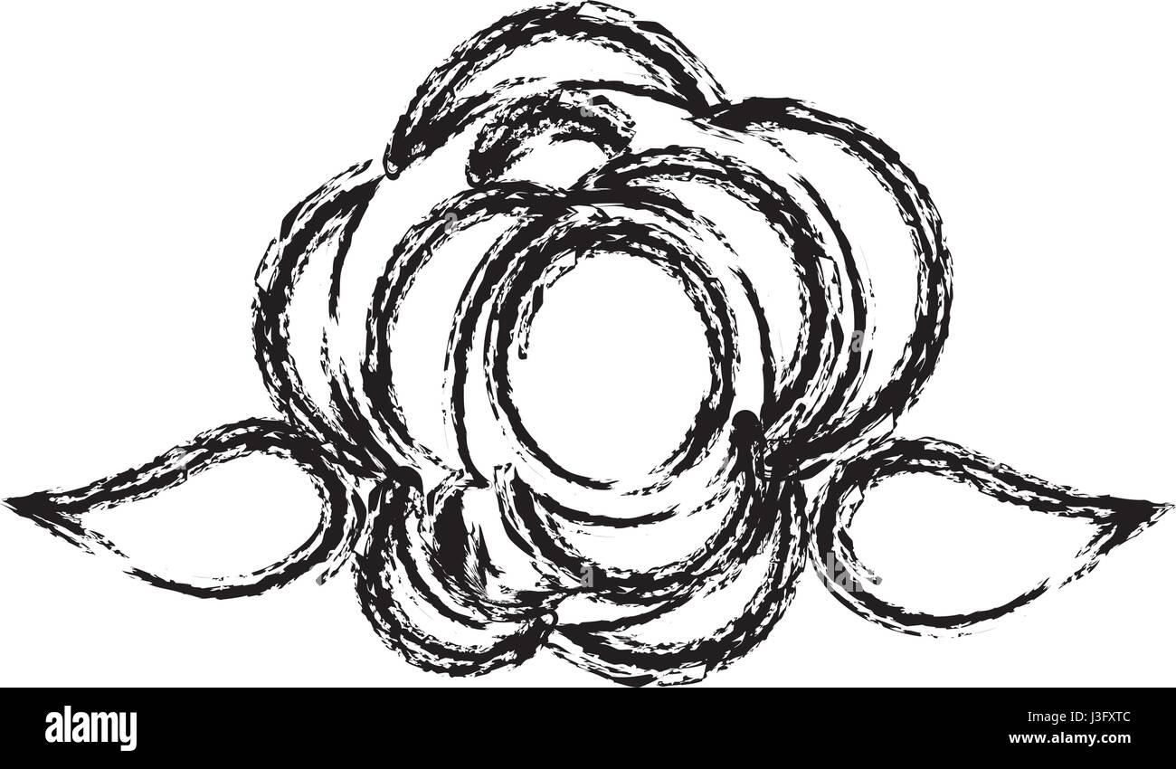 contour flower with petals and leaves Stock Vector Image & Art - Alamy