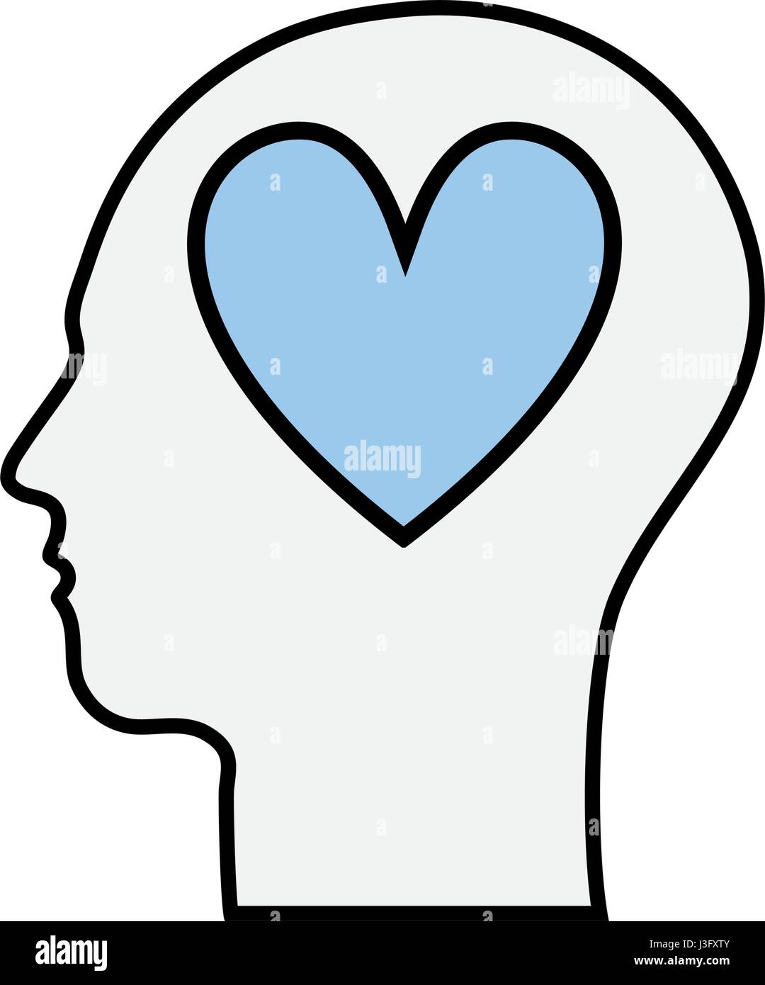 Heart inside brain inside head Stock Vector Images - Alamy