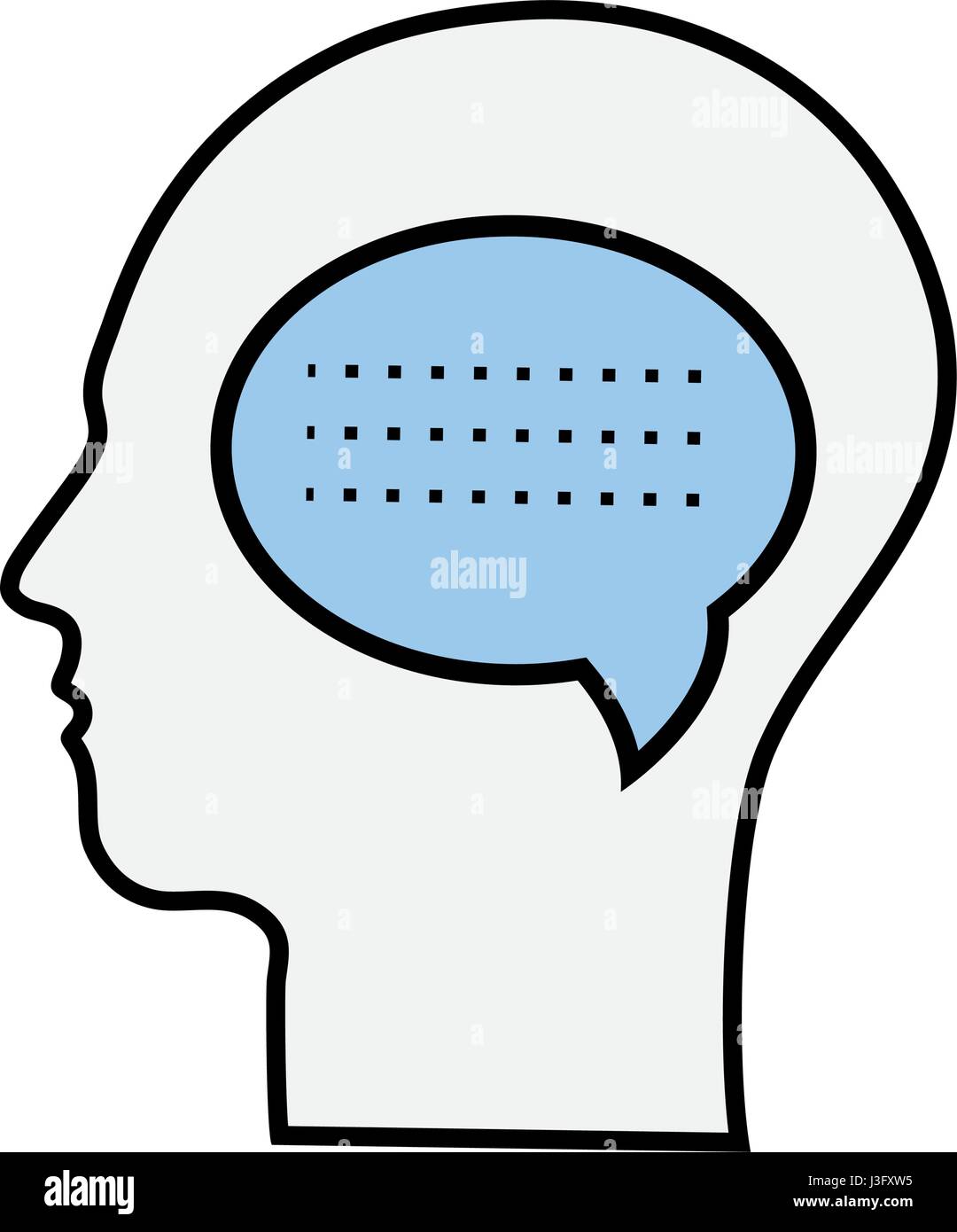 line silhouette head with chat bubble inside Stock Vector Image & Art ...