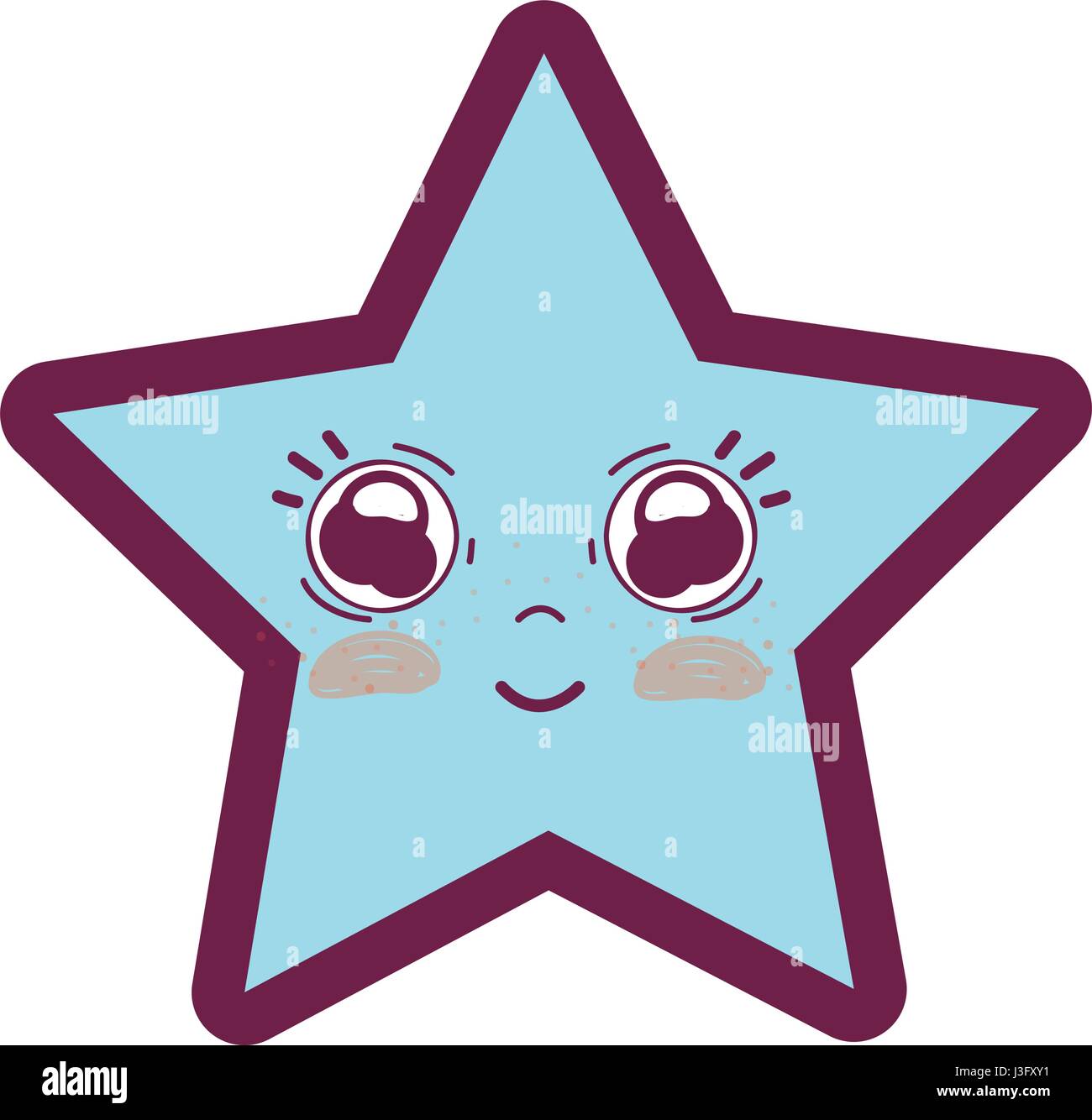 kawaii happy and cute star design Stock Vector Image & Art - Alamy