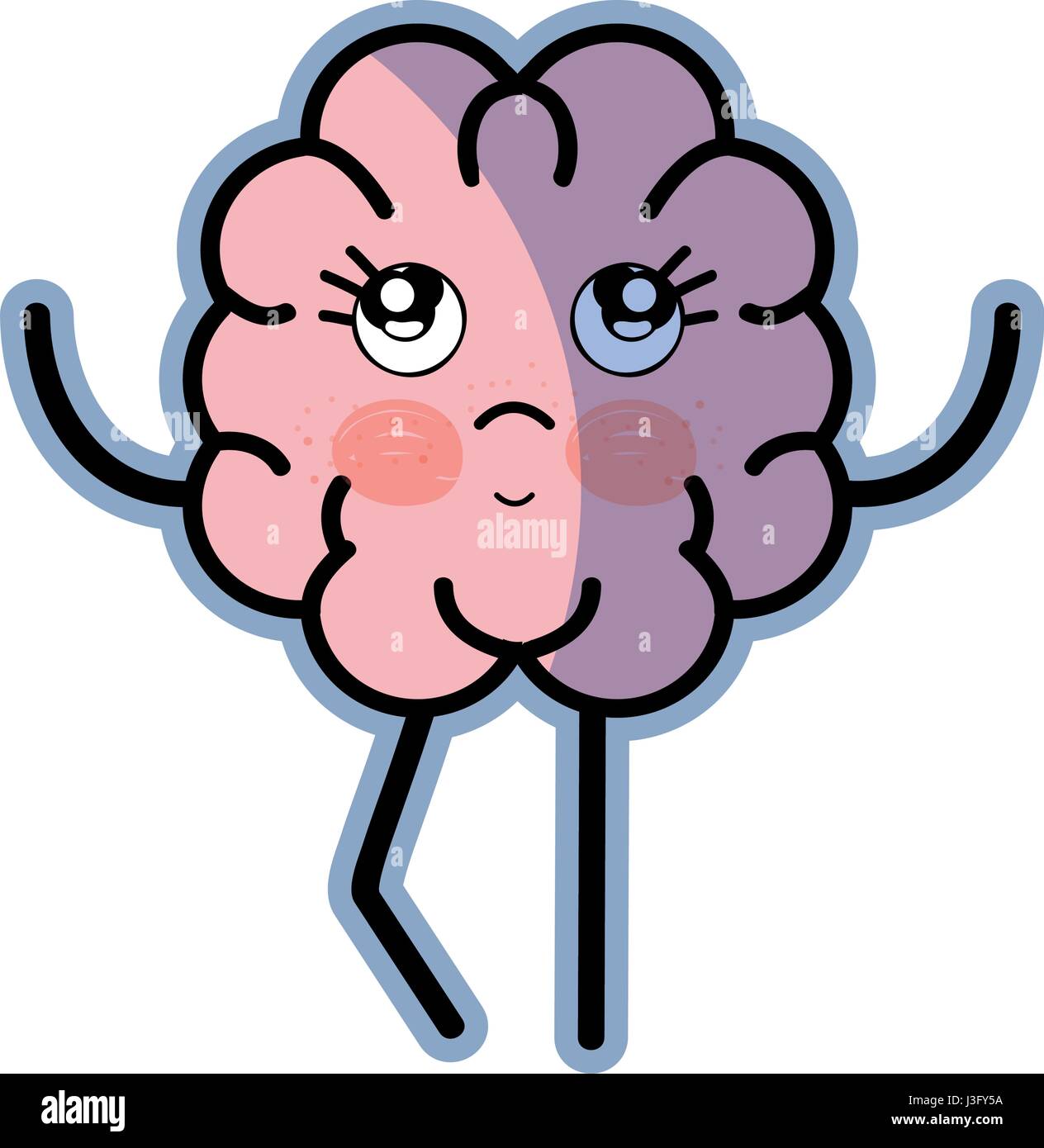 icon adorable kawaii brain expression Stock Vector Image & Art - Alamy