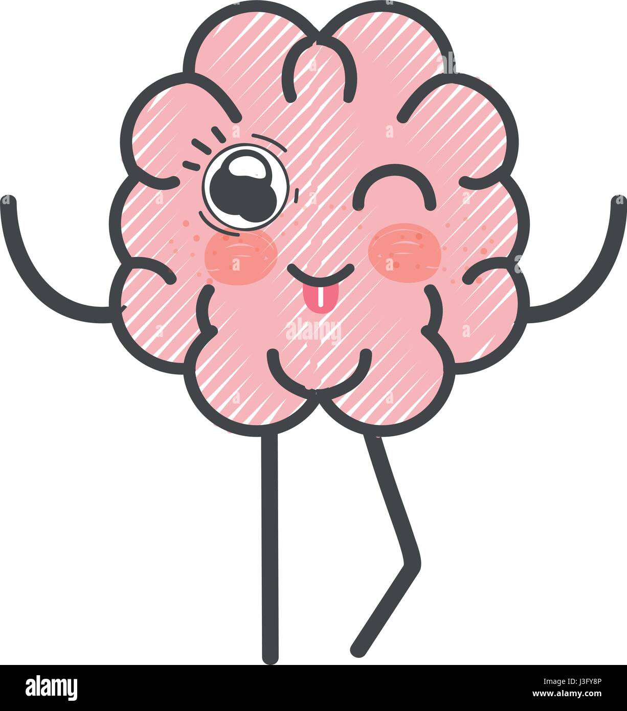 icon adorable kawaii brain expression Stock Vector Image & Art - Alamy
