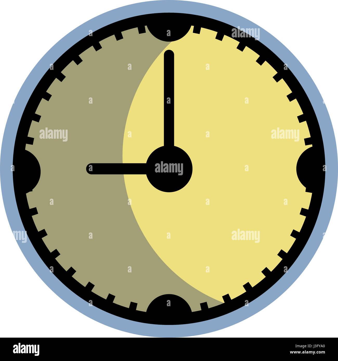 yellow clock to know the time of day Stock Vector Image & Art - Alamy