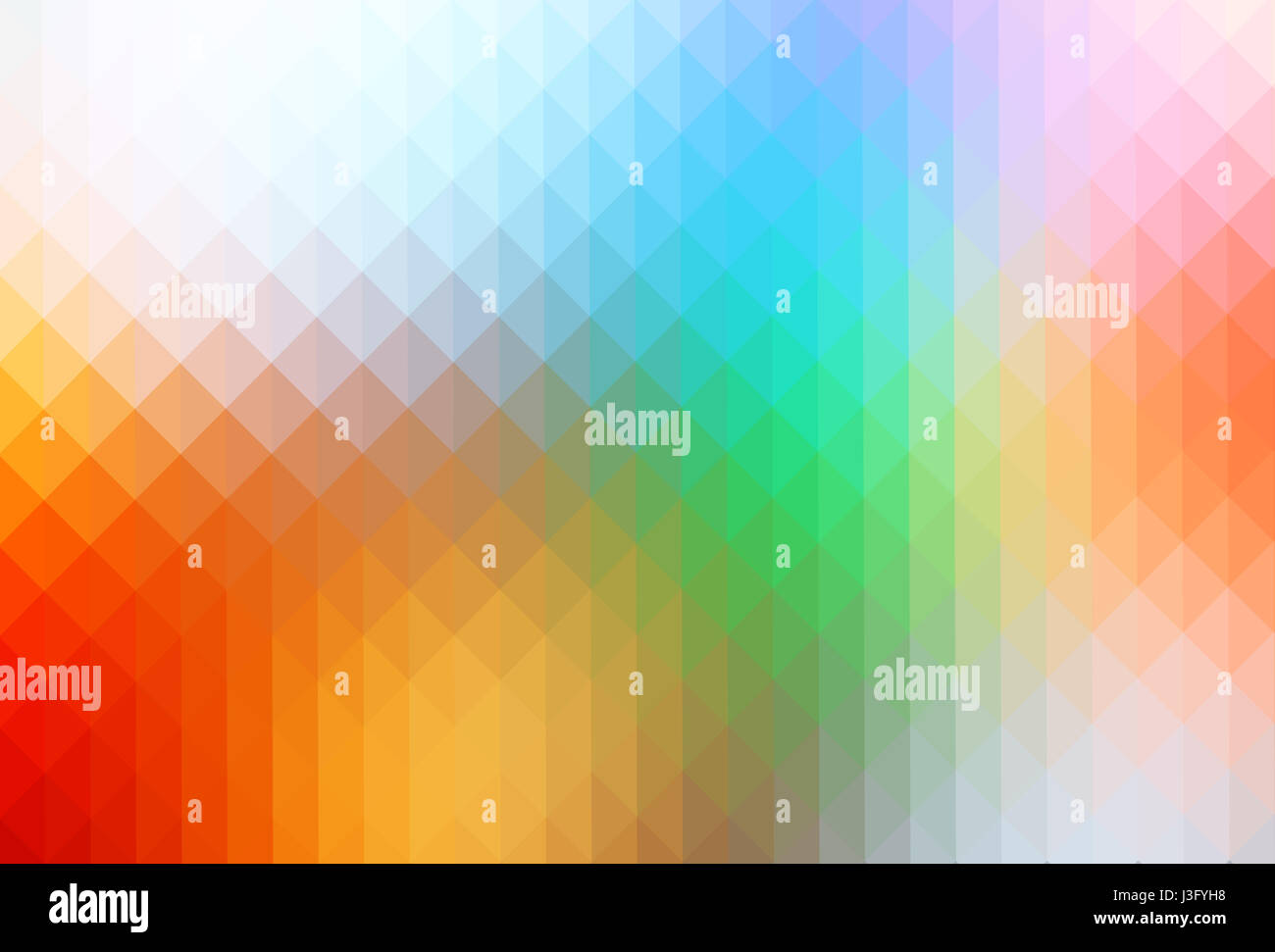 Rainbow colors abstract geometric background with rows of triangles ...