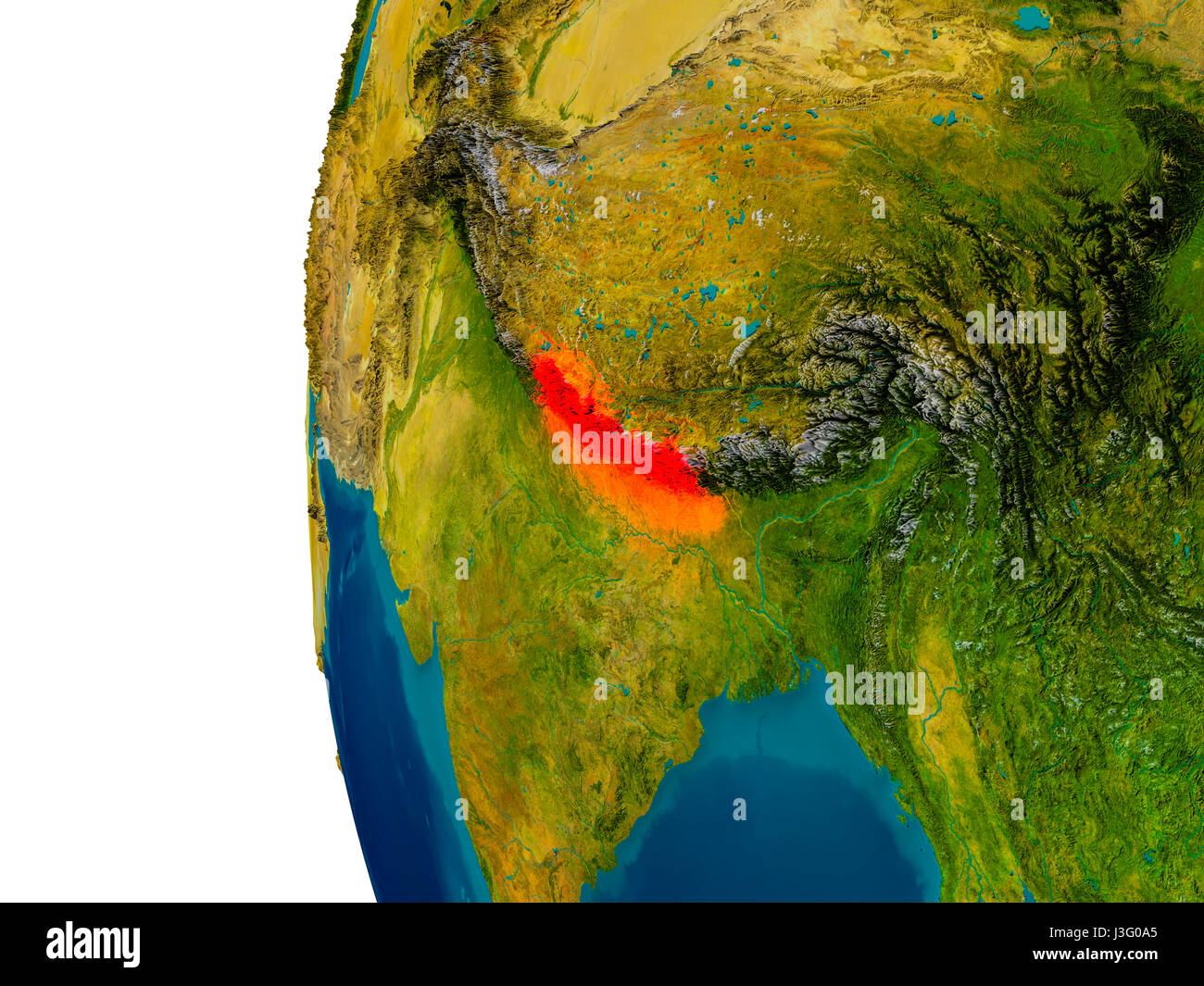 Map satellite geography nepal hi-res stock photography and images - Alamy